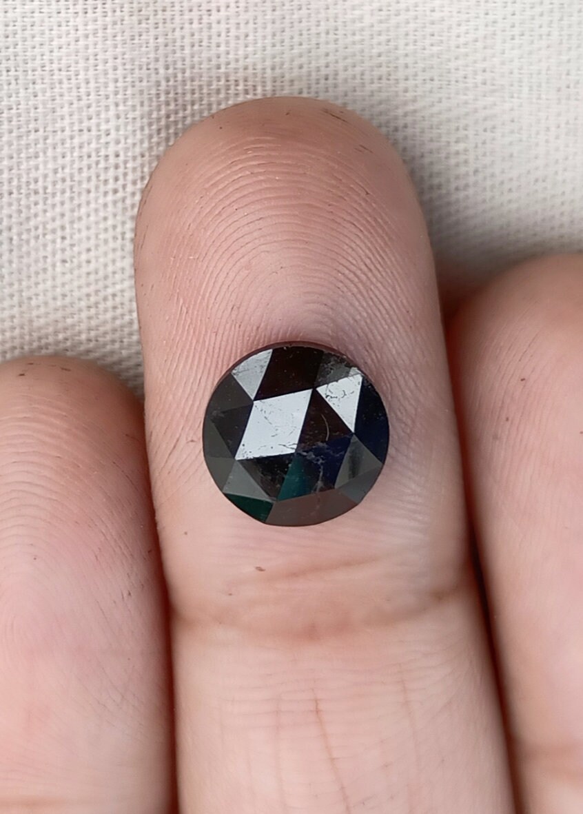 2.72 Ct Natural Loose Diamond Round Rose Cut Black Color 9.1 | Etsy