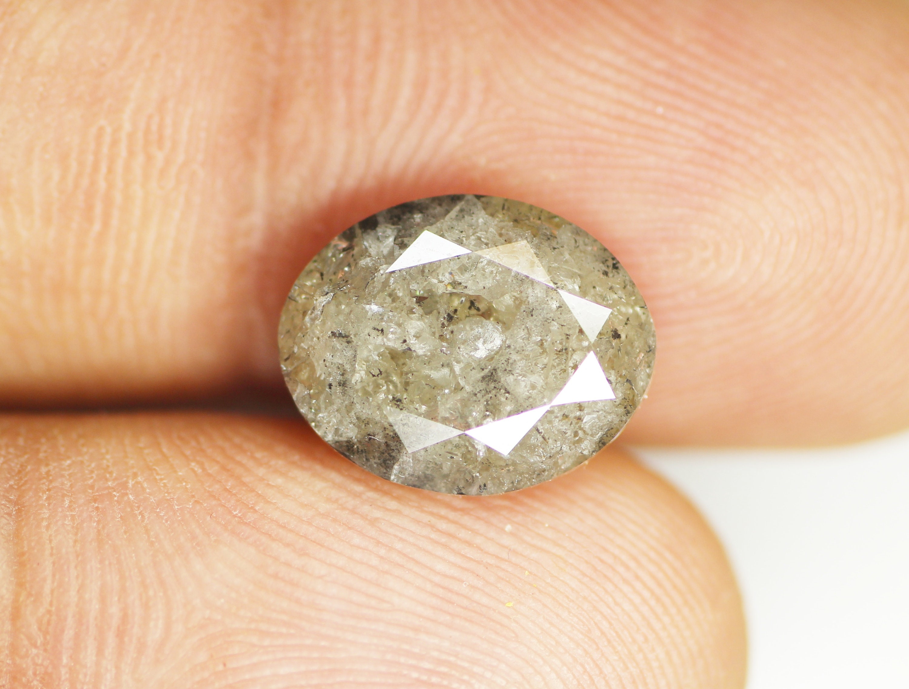 5.06 CT 12.5010.00 MM Grey Color DiamondOval Shape Faceted | Etsy