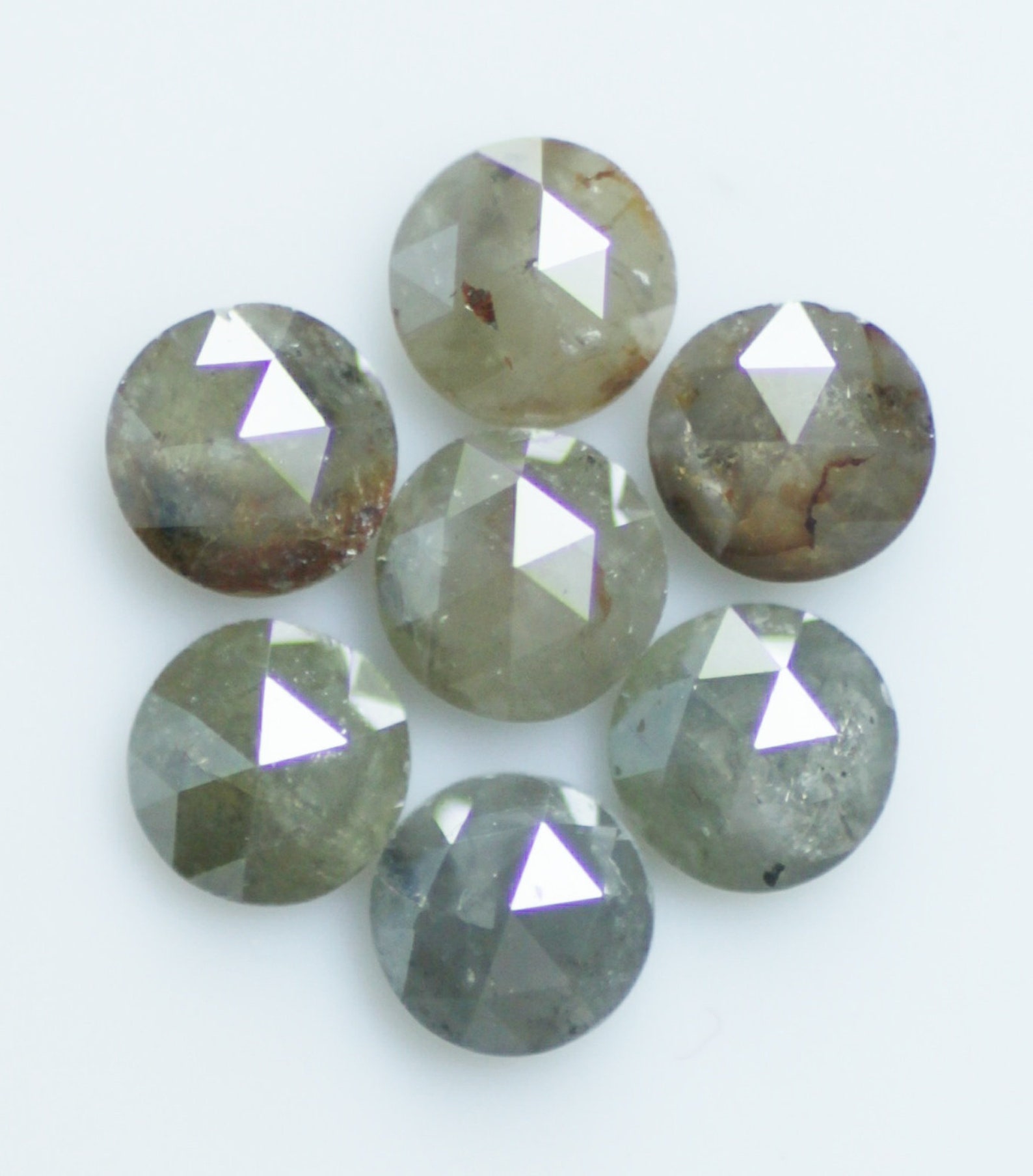 Round Rose Cut Multi Color Round Diamondfaceted Diamond1.63 | Etsy