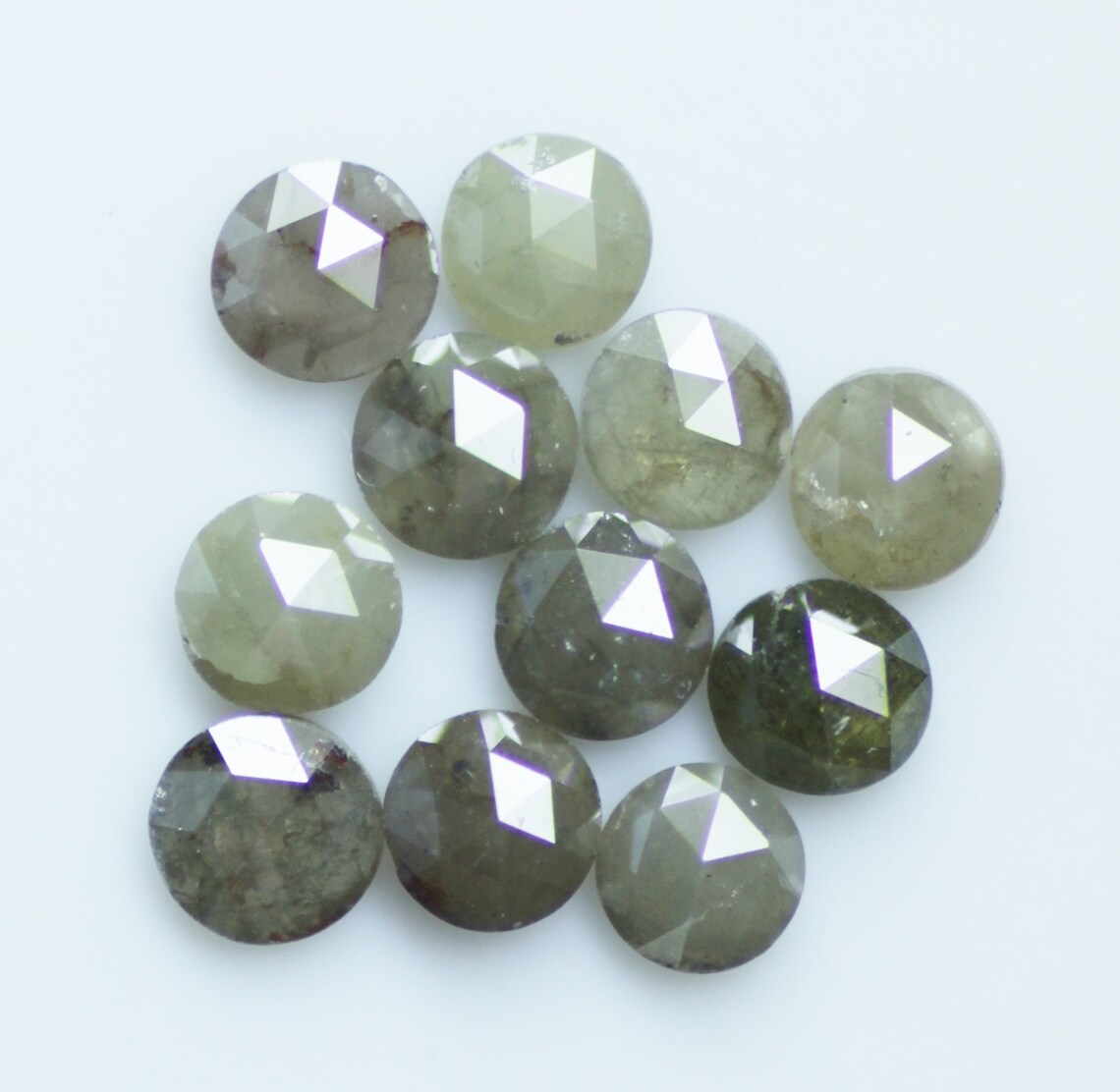 2.17 CT 4.00 X 3.50 MM Round Rose Cut Diamond Fancy Grey | Etsy