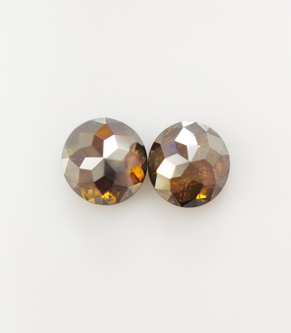 0.78 Ct Fancy Light Brown Color Round Rose Cut Minimal | Etsy