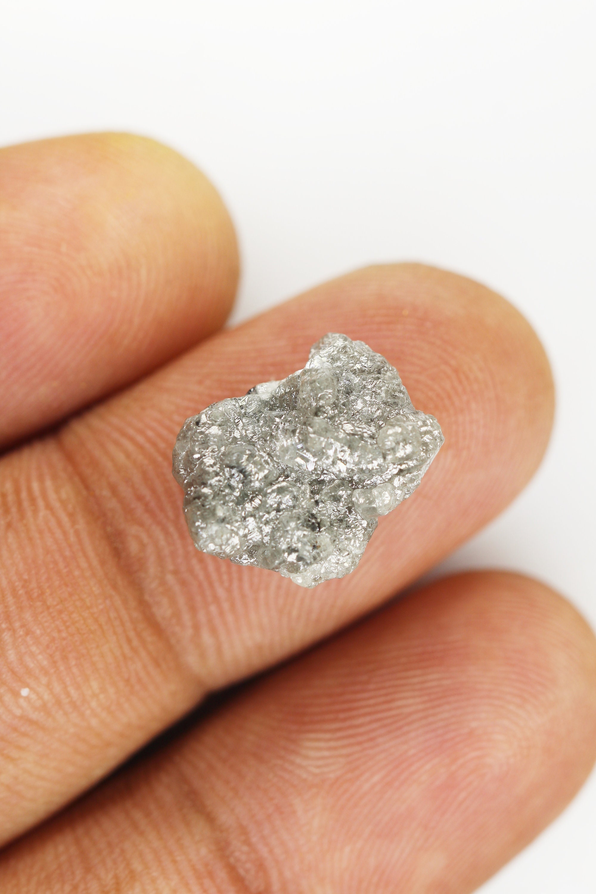 8.36 Ct Natural Rough Diamond Light Silver Grey Diamond - Etsy