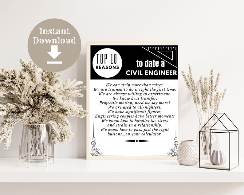 10 Reasons to Date a Civil Engineer, Engineer Gifts, Gifts for Engineer ...