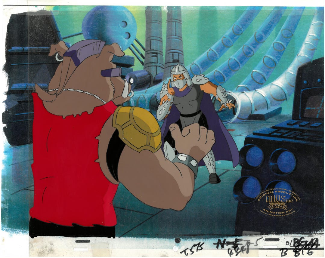 Shredder & Bebop From TMNT Turtles Original Production Cel With ...