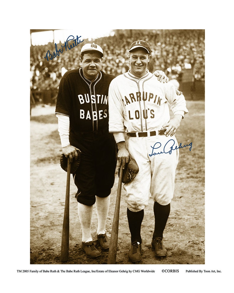 Babe Ruth and Lou Gehrig - Fuji Crystal Fine Art Archival Photograph - Matted - Etsy