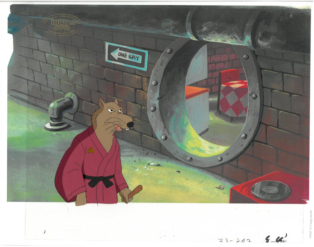 Splinter From (TMNT) Turtles- Original Production Cel With Lithograph ...
