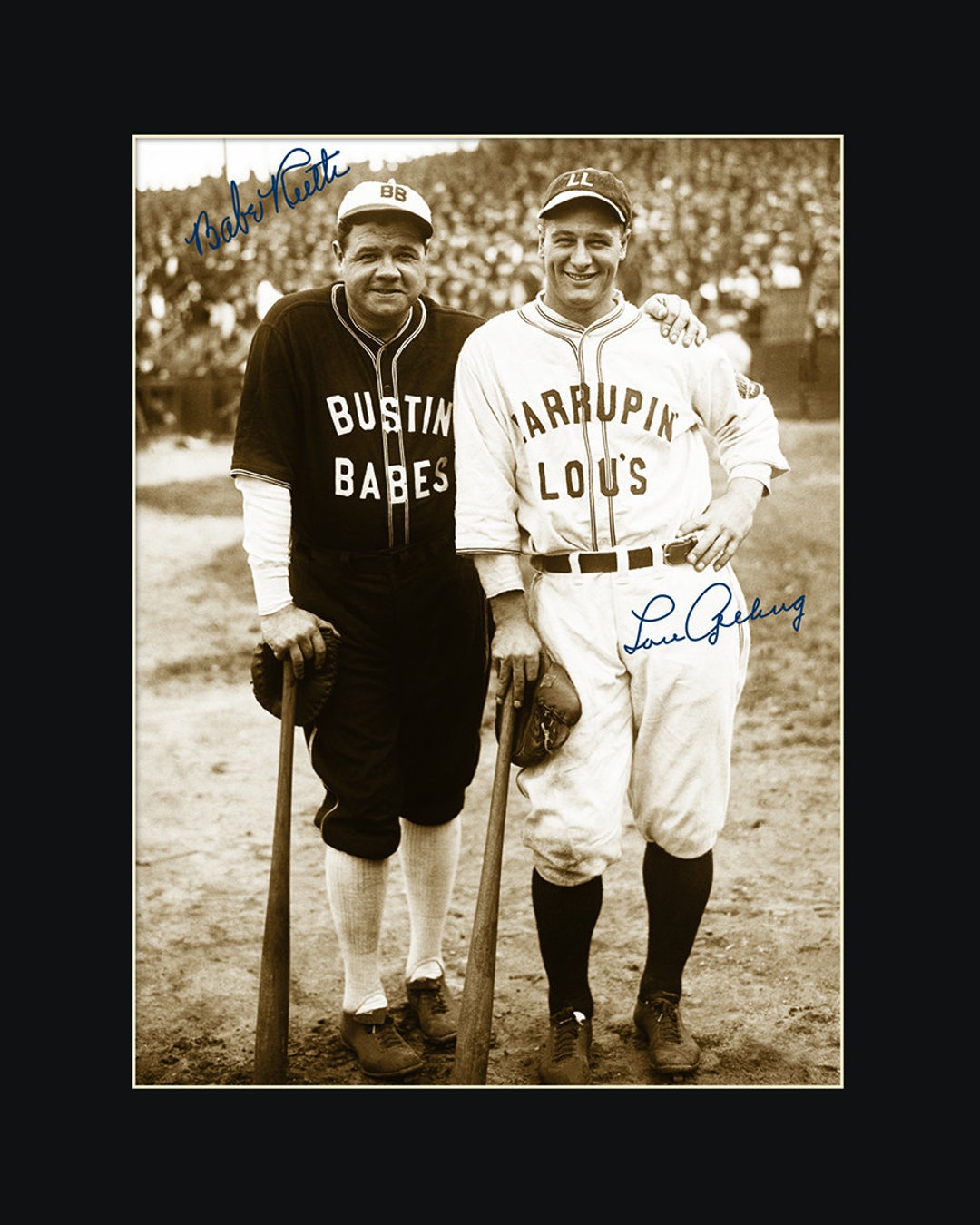 Babe Ruth and Lou Gehrig - Fuji Crystal Fine Art Archival Photograph ...