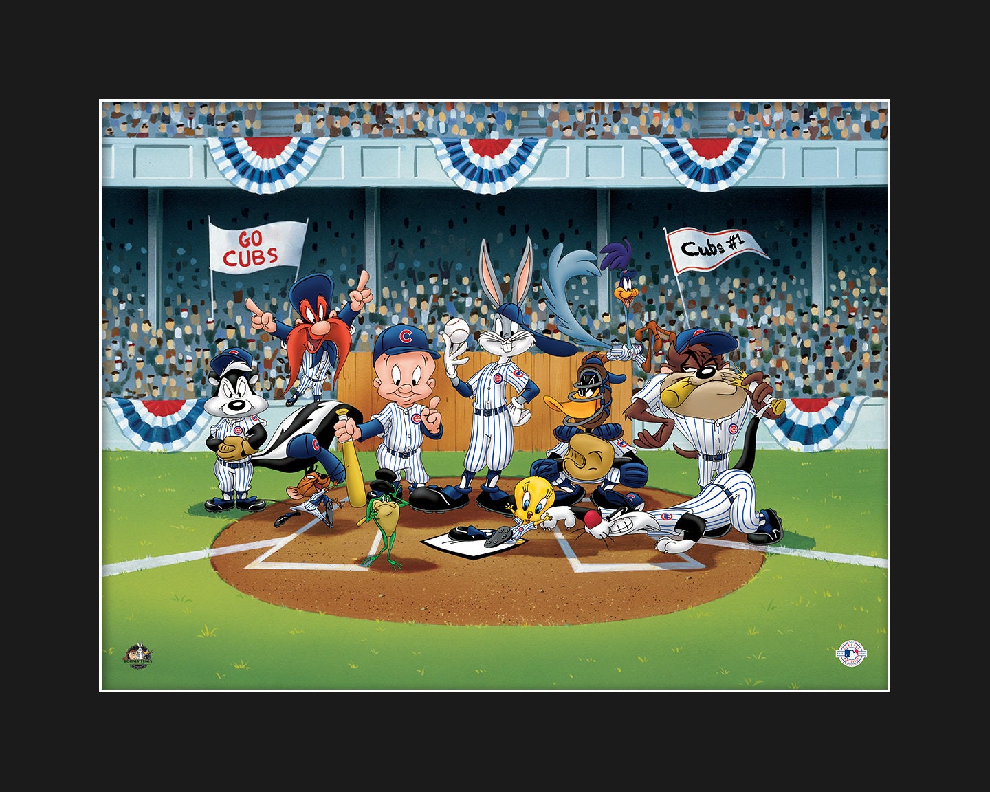 Chicago Cubs - Looney Tunes Line up - Fine Art Matted Giclee - Etsy