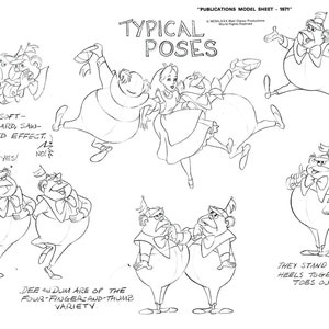 3 Alice and Wonderland Model Sheets - 1971 - Etsy