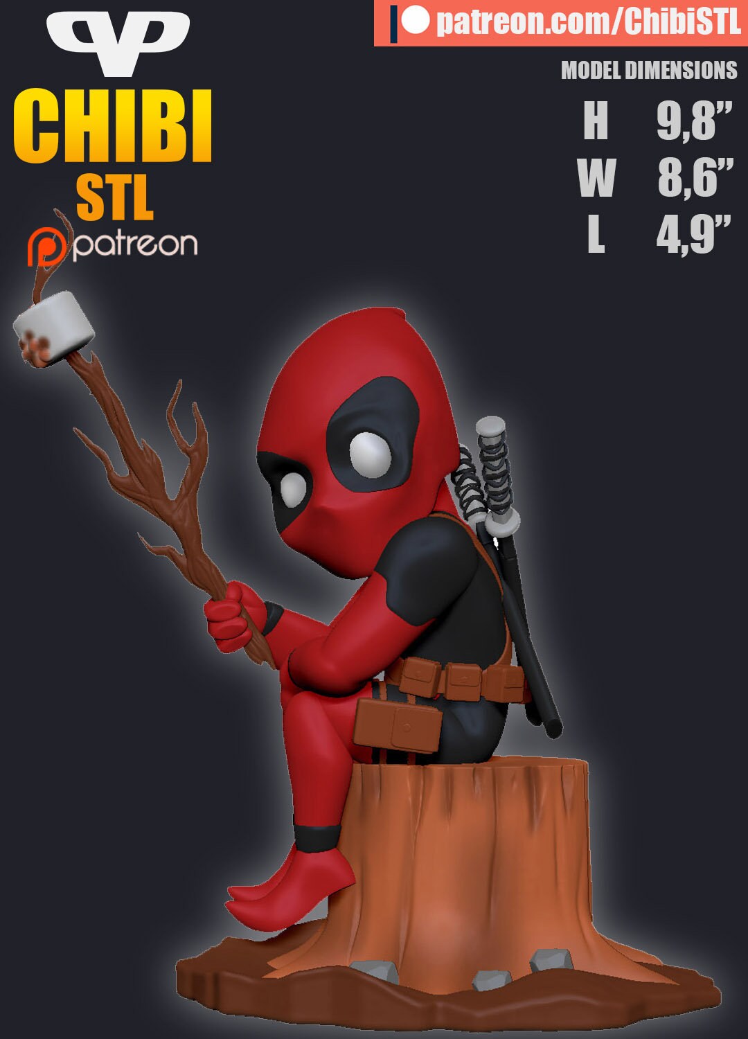 Deadpool Chibi - Etsy