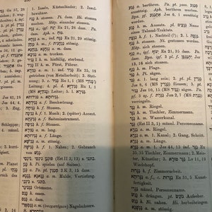 Antique Hebrew to German Dictionary Pages. Published in Frankfurt in ...