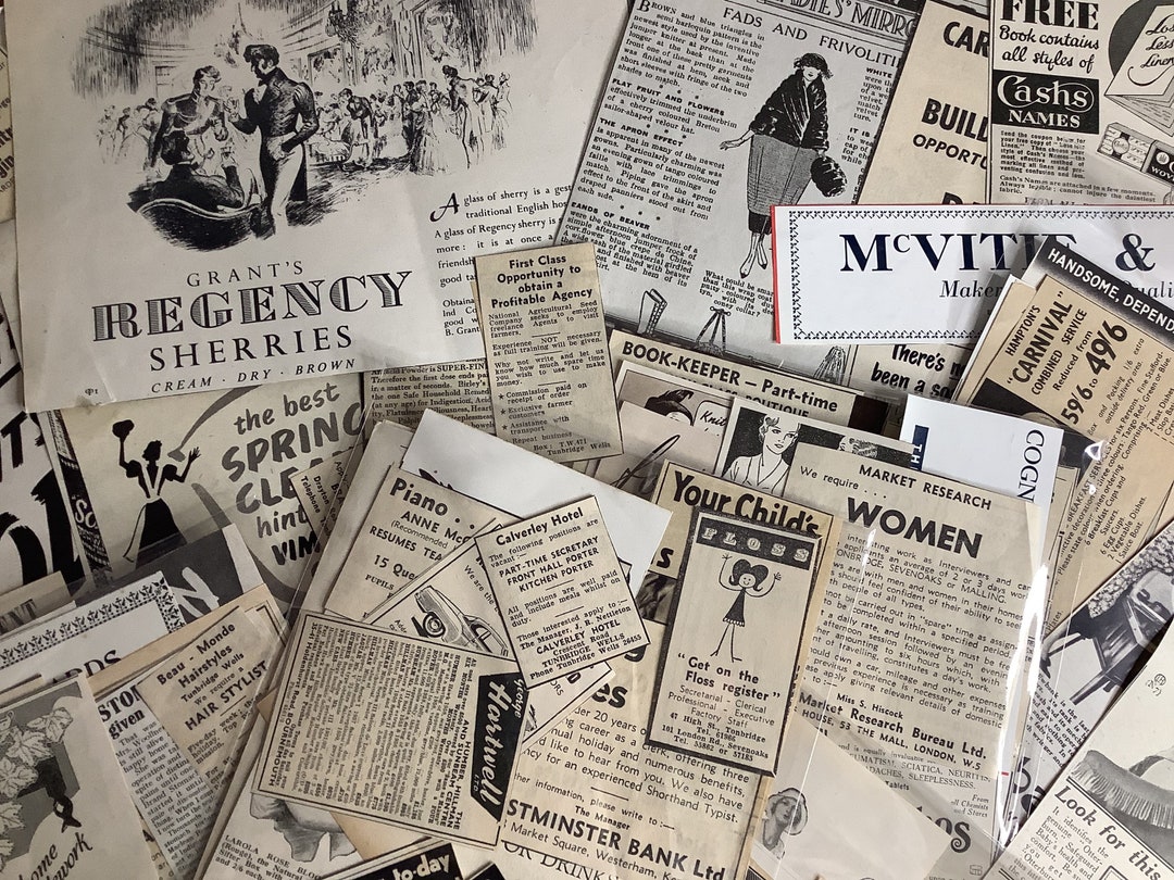 Original Vintage Classified Ads, From 1900’s Onwards. Wonderful Insight ...