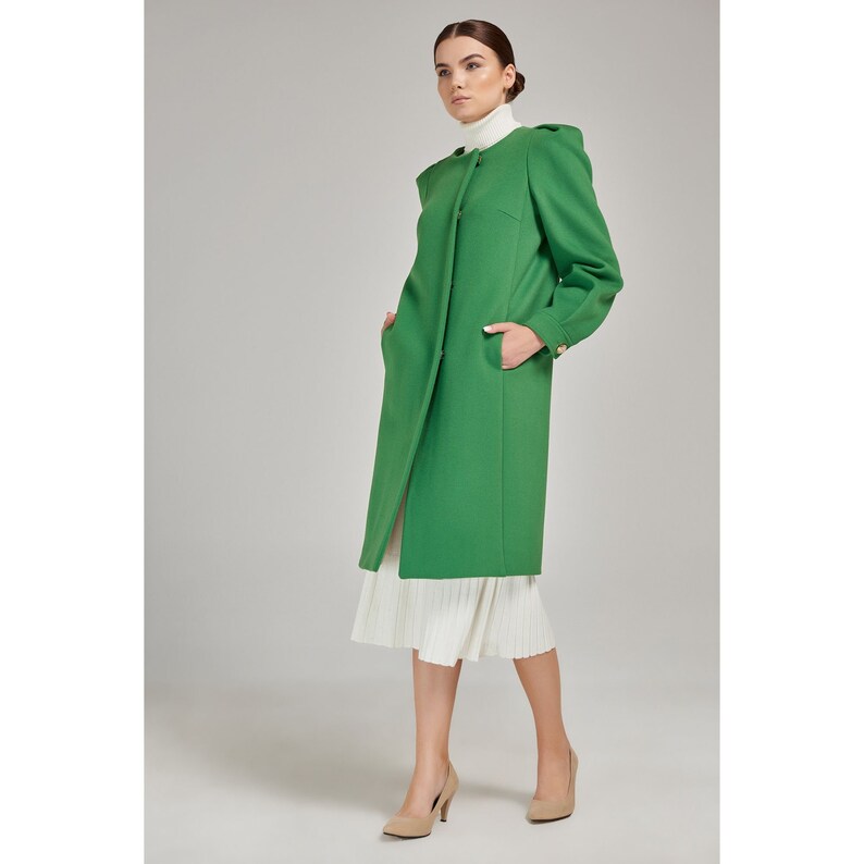 Emerald Green Coat Wool Coat Long Coat Winter Coat Women - Etsy