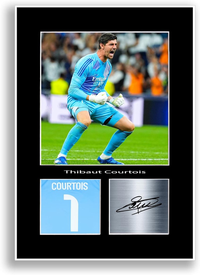 Thibaut Courtois Football Player Poster Signed Print Photo A4 Wall Art ...