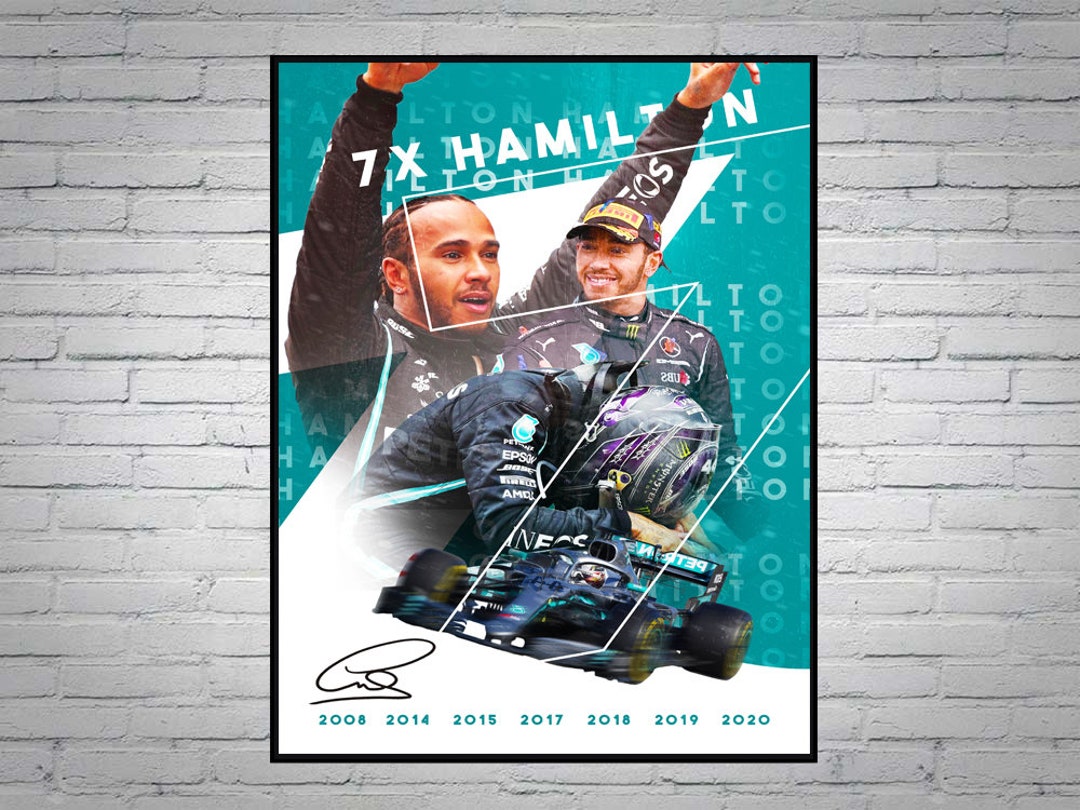 Lewis Hamilton 7 Times Formula 1 World Champion Signed Poster - Etsy