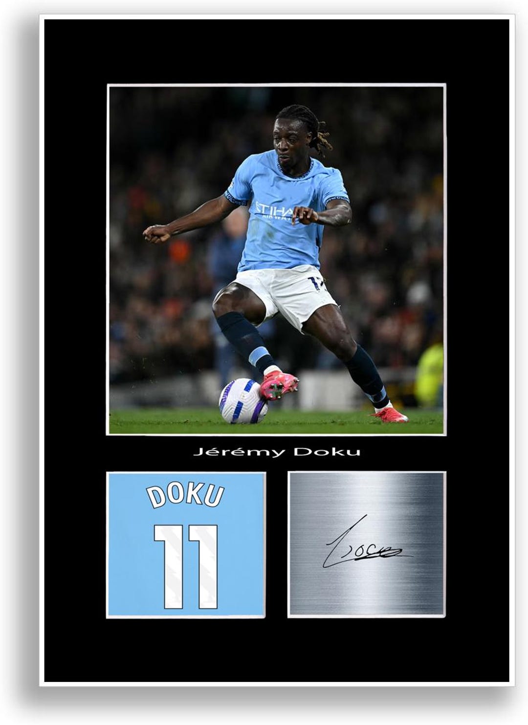 Jeremy Doku Football Player Poster Signed Print Photo A4 Wall Art - Etsy