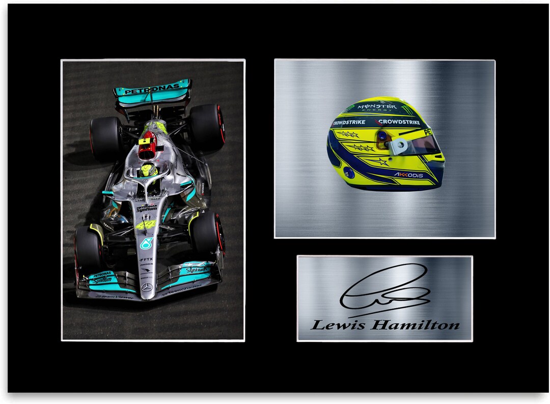 Lewis Hamilton 2022 Helmet Car Signed Photo Display Mount A4 #2 - Etsy