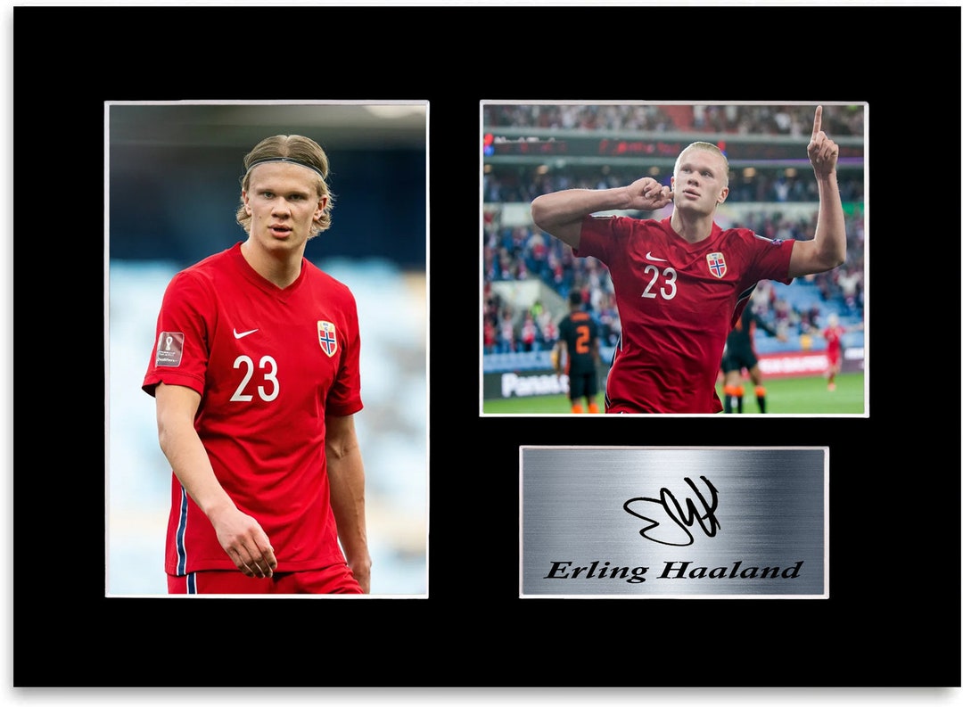 Erling Haaland Norway Football Player A4 Signed Autograph Photo Display ...