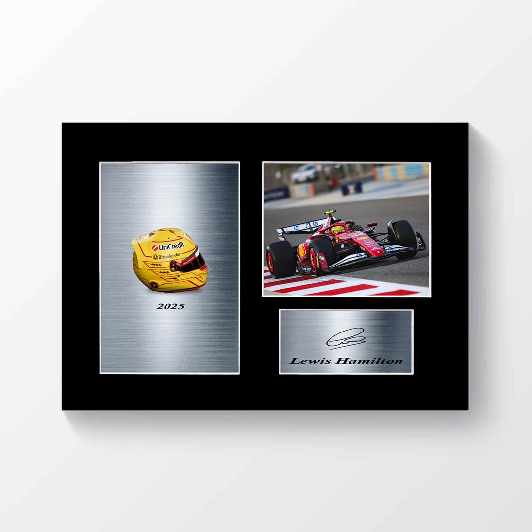 Lewis Hamilton 2025 F1 Driver Signed Photo Display Mount A4 Poster - Etsy