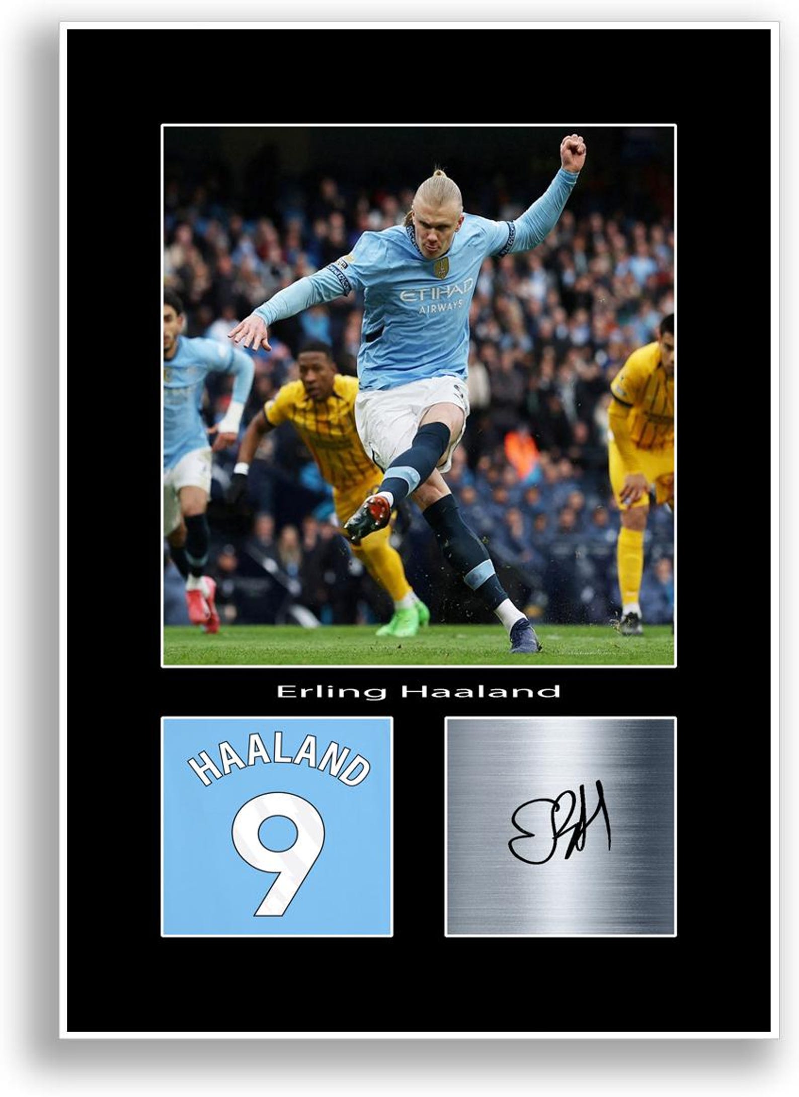 Erling Haaland Football Player Poster Signed Print Photo A4 Wall Art - Etsy