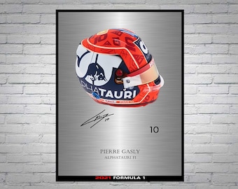 Pierre Gasly 2021 Helmet Signed Poster A4 | Etsy