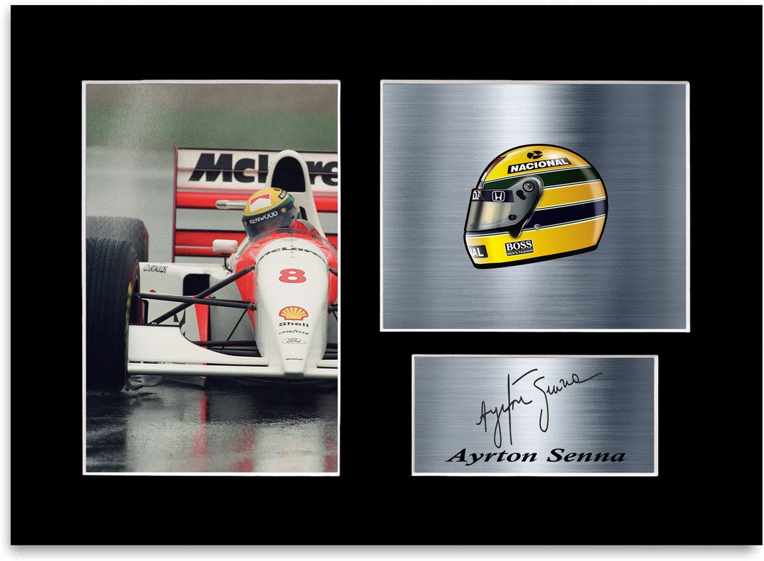 Ayrton Senna Racing Driver World Champion Signed Photo Display Mount A4 ...