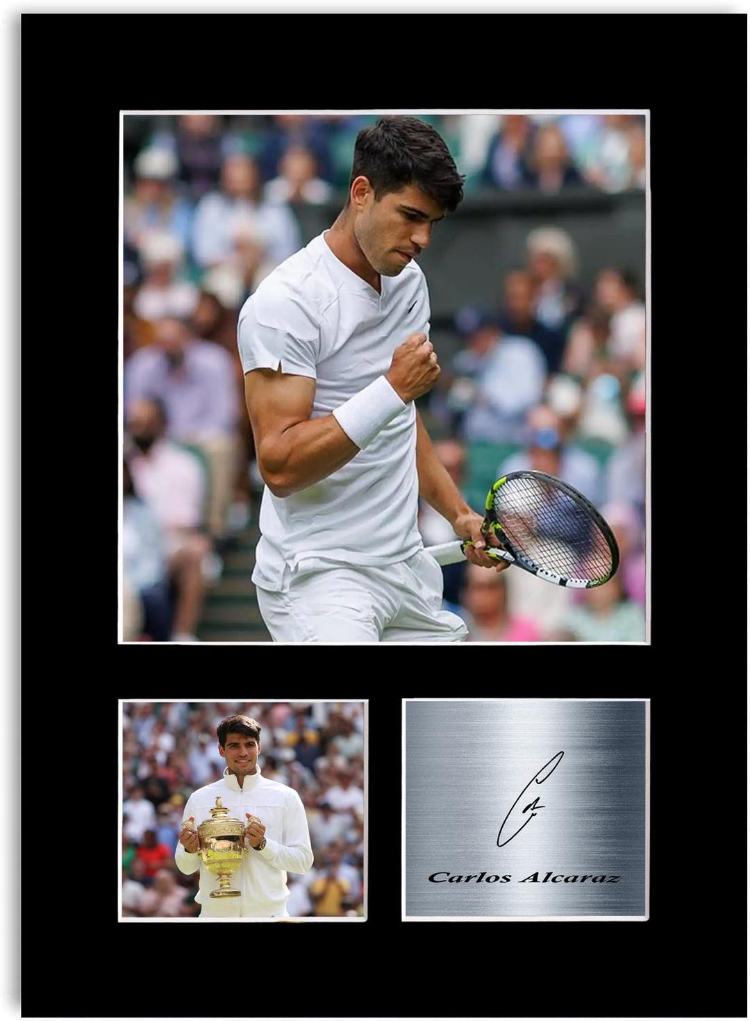Carlos Alcaraz 2025 Tennis Player Signed Autograph Photo Display Poster ...