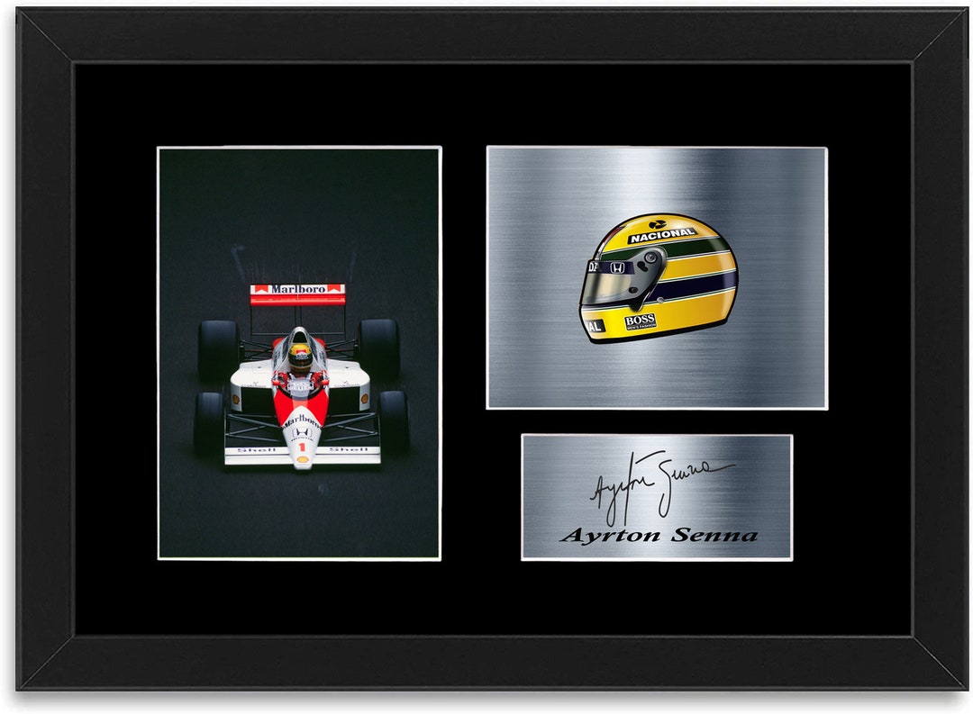 Ayrton Senna F1 World Champion Signed Photo Display Mount A4 Poster ...