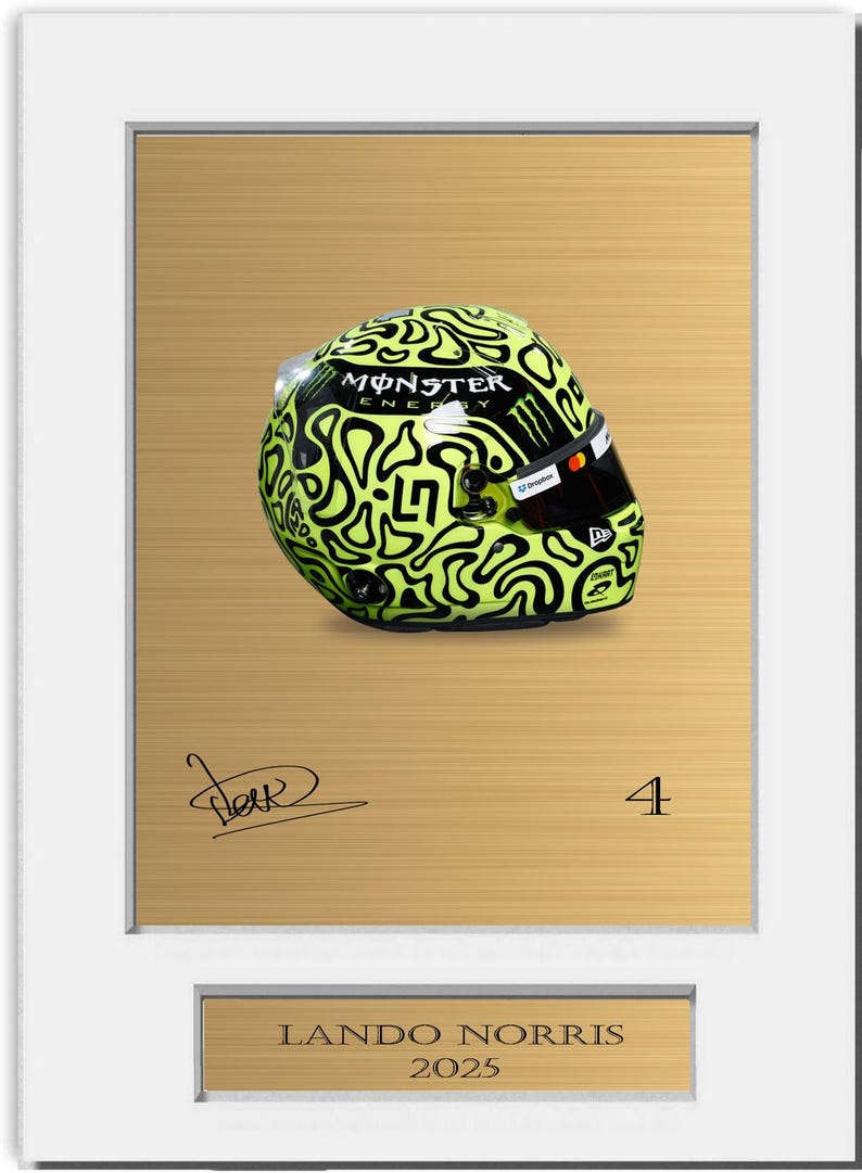Lando Norris 2025 F1 World Champion Driver Signed Photo Display Mount ...
