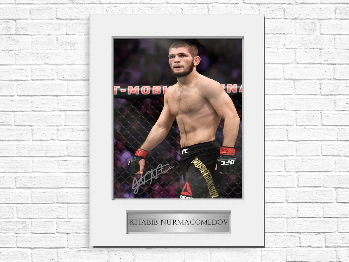 Khabib Nurmagomedov MMA Fighter Signed Autograph Photo Display Mount ...