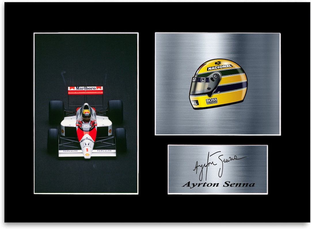 Ayrton Senna F1 World Champion Signed Photo Display Mount A4 Poster - Etsy