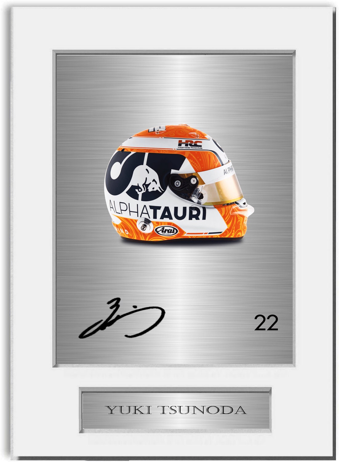 Yuki Tsunoda 2022 Helmet Signed Photo Display Mount A4 - Etsy UK