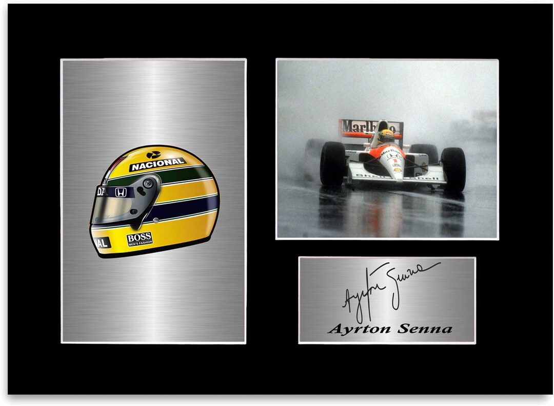Ayrton Senna Signed Photo Display Mount A4 Poster 2 - Etsy Australia