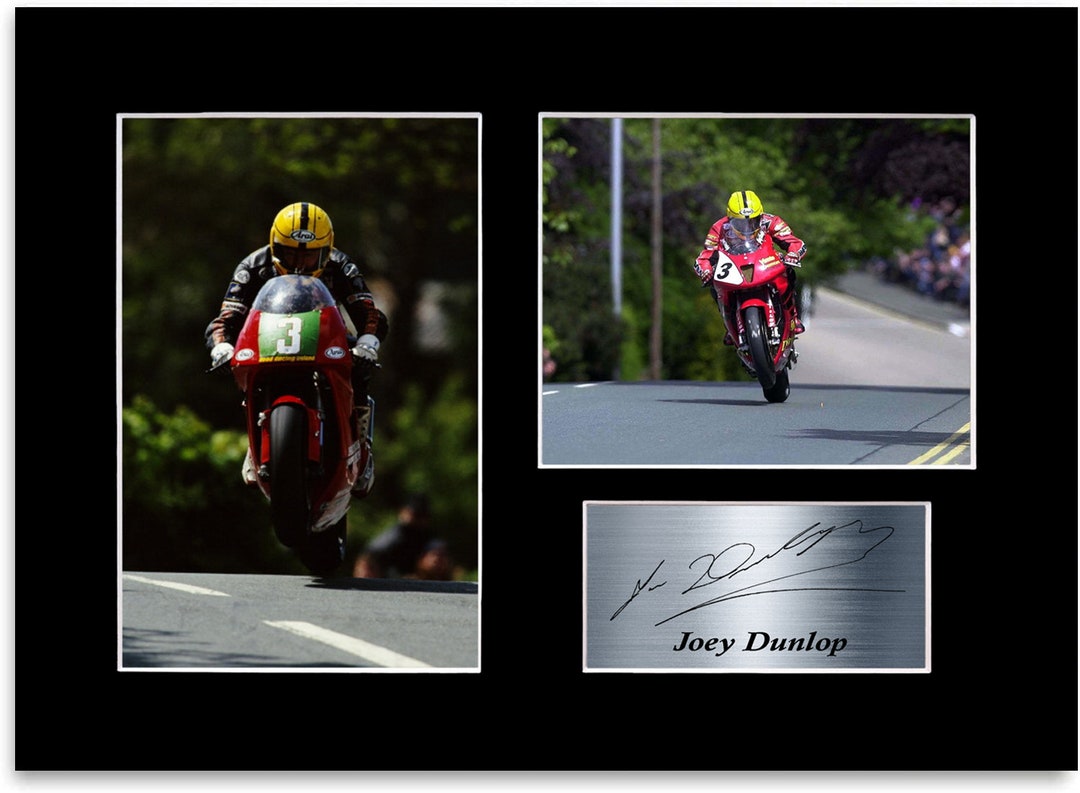Joey Dunlop Motorrad Racer signiert Fotomontage A4 Poster - Etsy.de