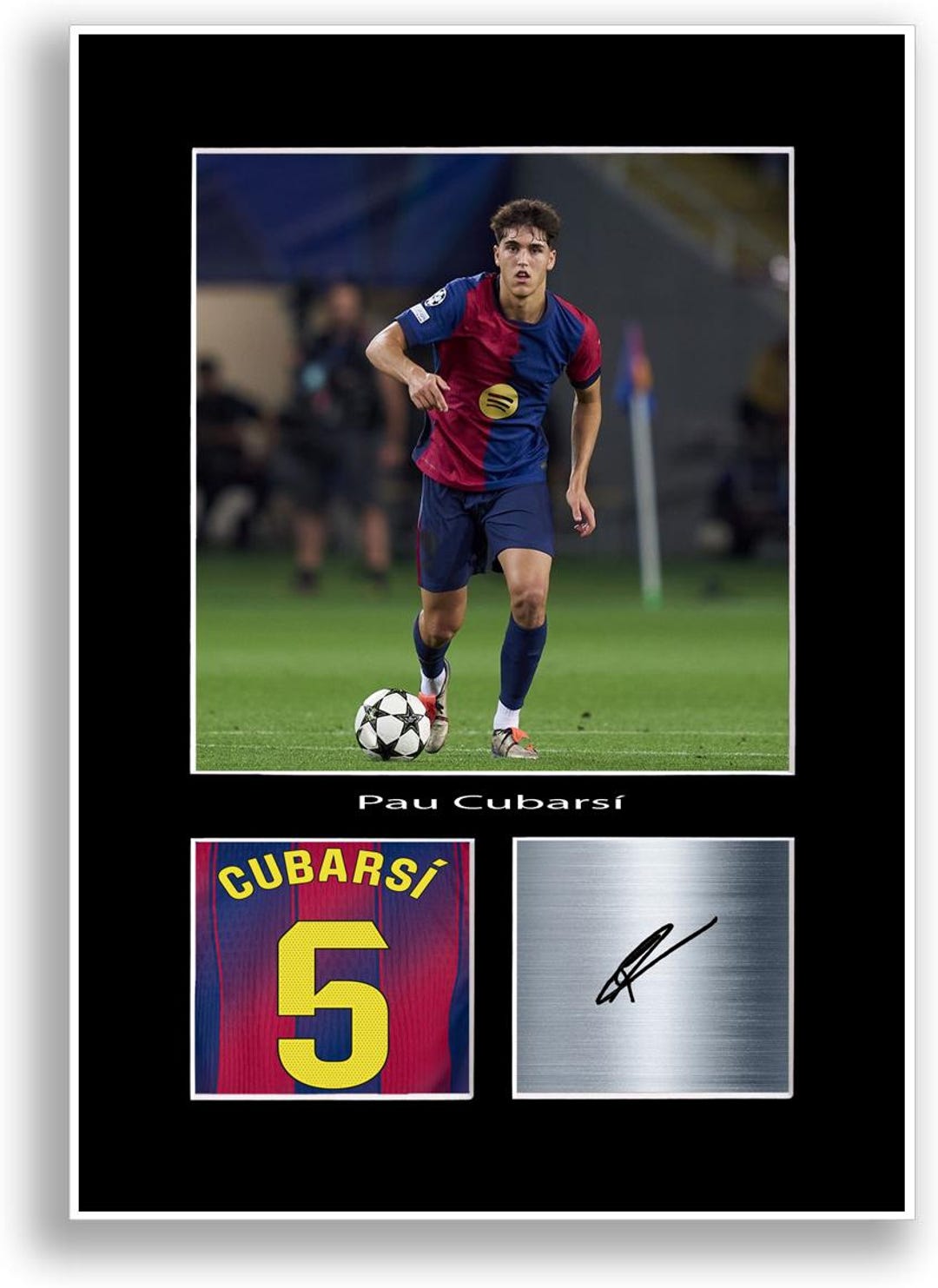 Pau Cubarsi Football Player Poster Signed Print Photo A4 Wall Art Gift ...