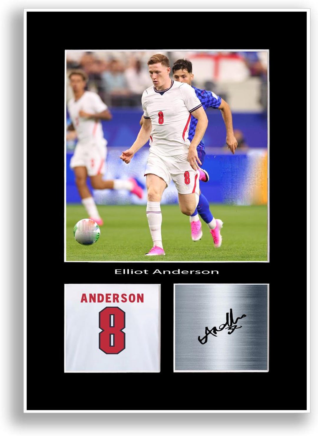 Elliot Anderson England 2026 Football Player Poster Signed Print Photo ...