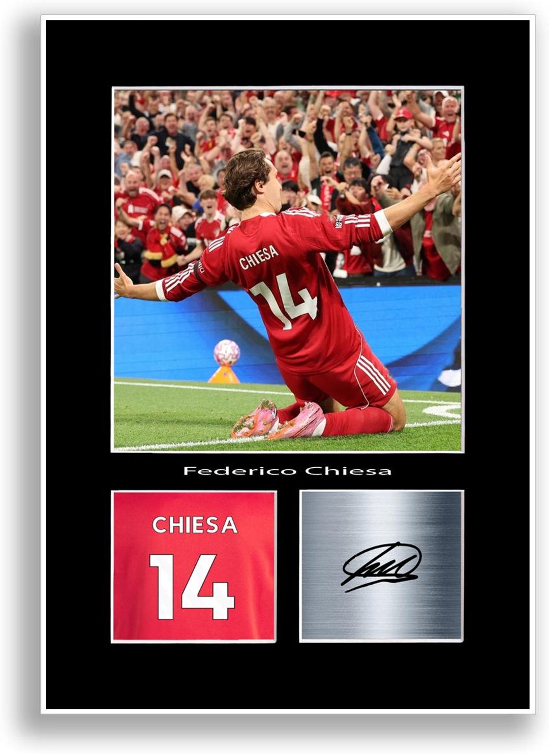 Federico Chiesa Football Player Poster Signed Print Photo A4 Wall Art ...