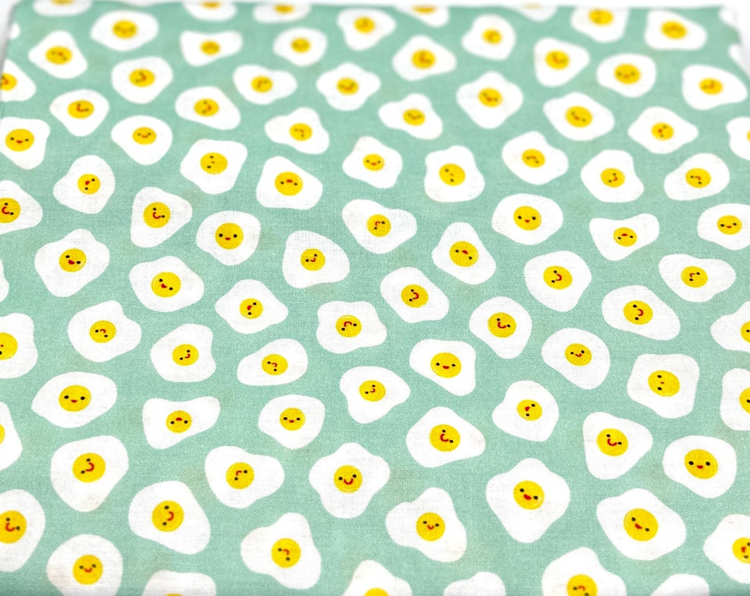 Smiling Eggs, Just Yolking Around on Teal - Etsy