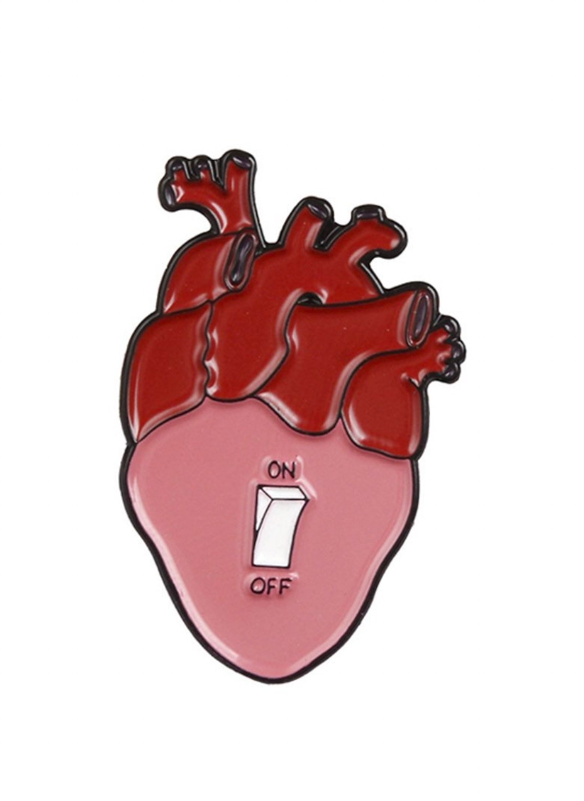 Anatomical Heart Enamel Pin / on off Switch Pin / Hard Enamel - Etsy