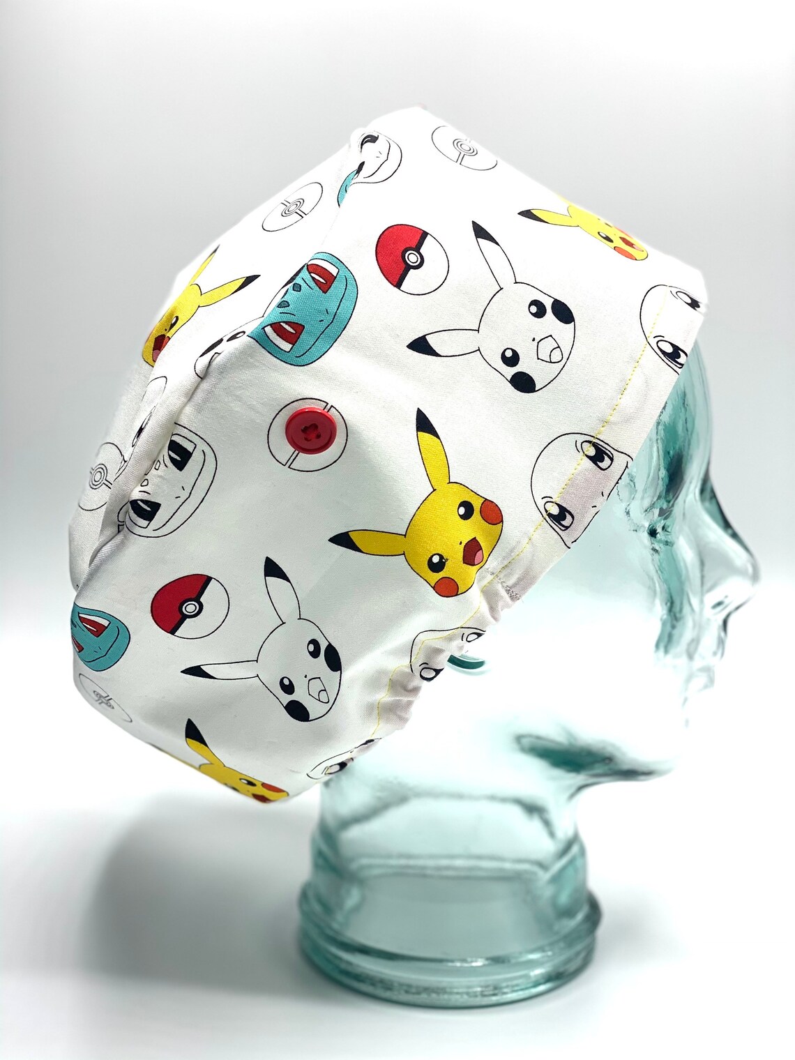 Pokemon/ Modern Surgical Scrub Cap With Buttons Nurse Cap | Etsy