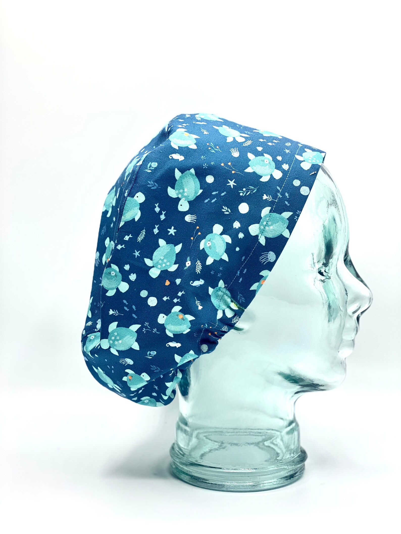 Turtle Surgical Scrub Cap With Buttons Veterinary Scrub Cap - Etsy