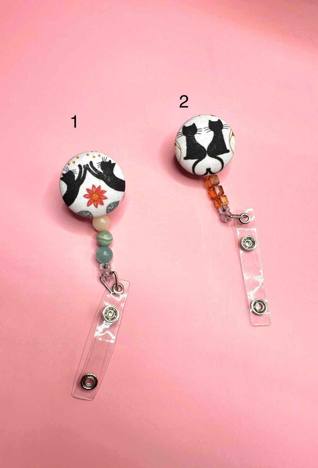 Cute Cat Badge Pull Retractable Badge Reel, Kitten Print Badge Reel ...
