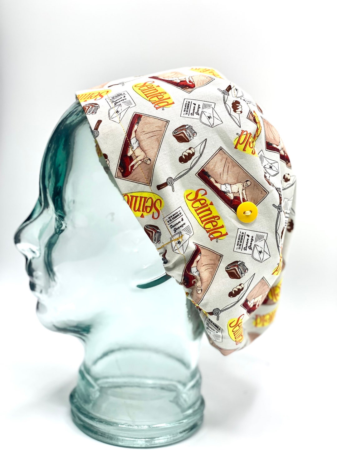 Seinfeld Surgical Scrub Cap With Buttons, Nurse Cap, Surgical Cap Women ...