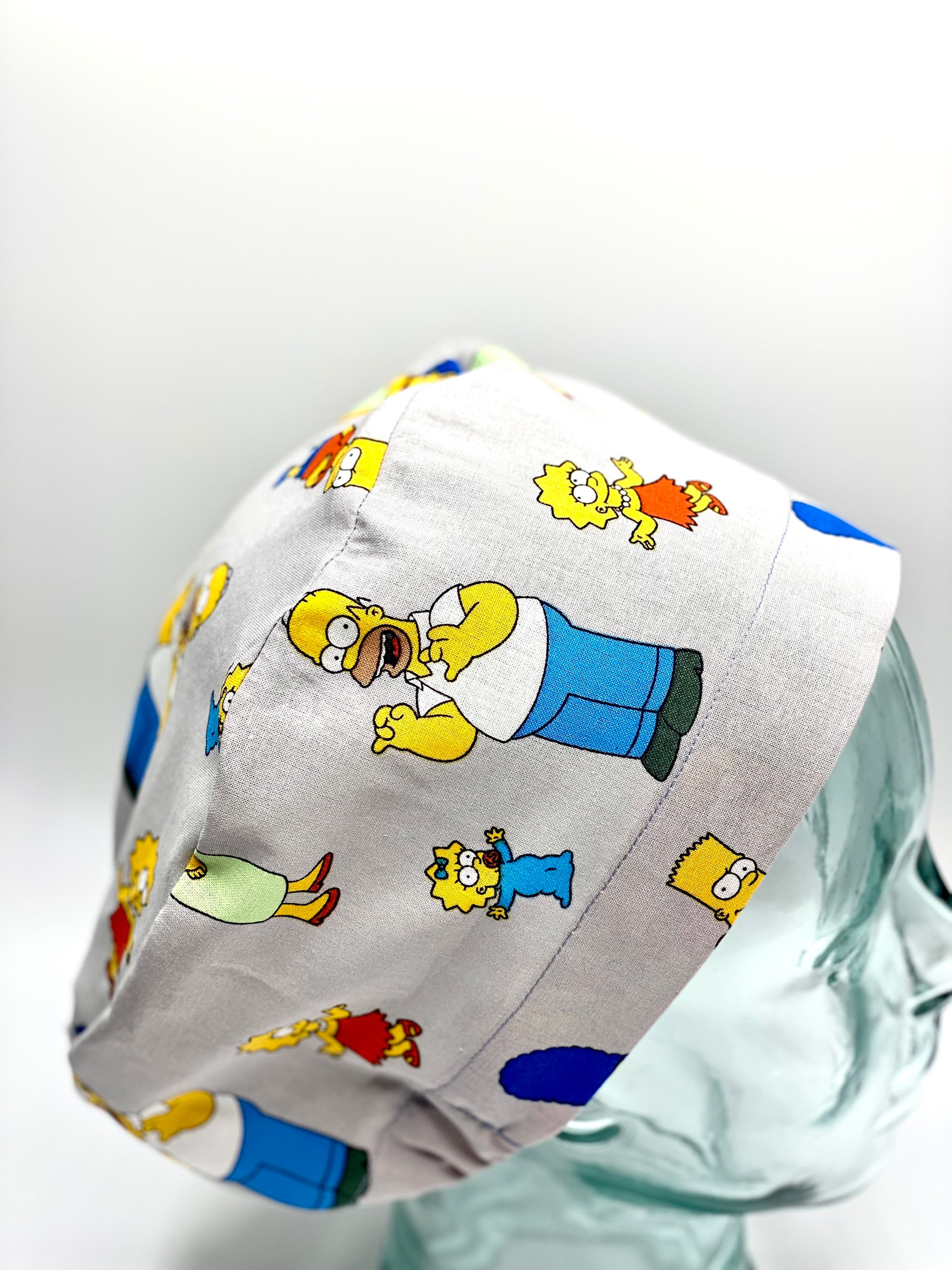 The Simpsons Surgical Scrub cap with buttons Nurse Cap | Etsy