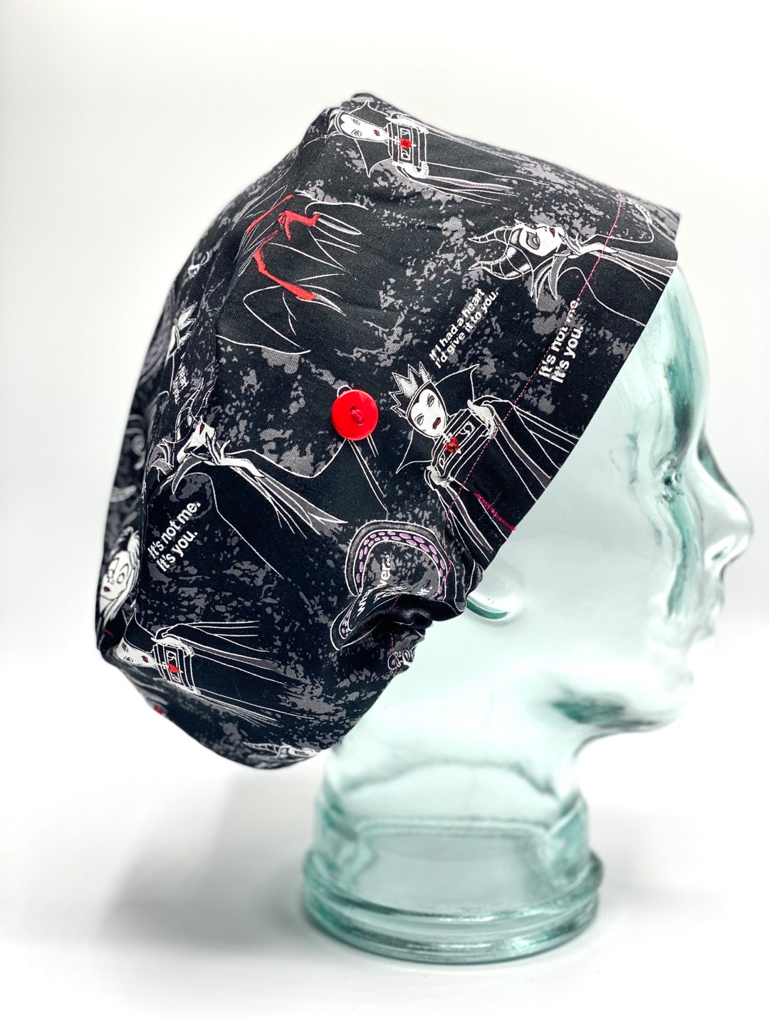 Disney Villain Scrub Cap/ Surgical Cap With Buttons / Disney Scrub Cap ...
