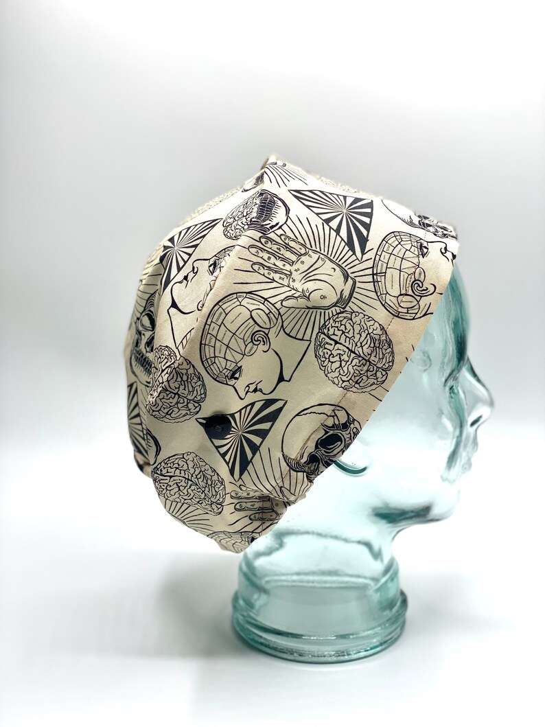 Skeleton Skull Modern Surgical Scrub Cap With Buttons Nurse - Etsy