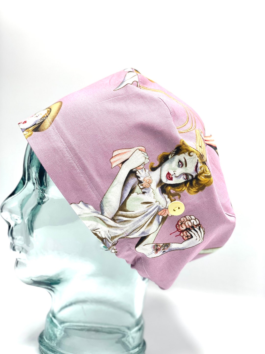 Pink Zombie Pin up Scrub Cap - Etsy