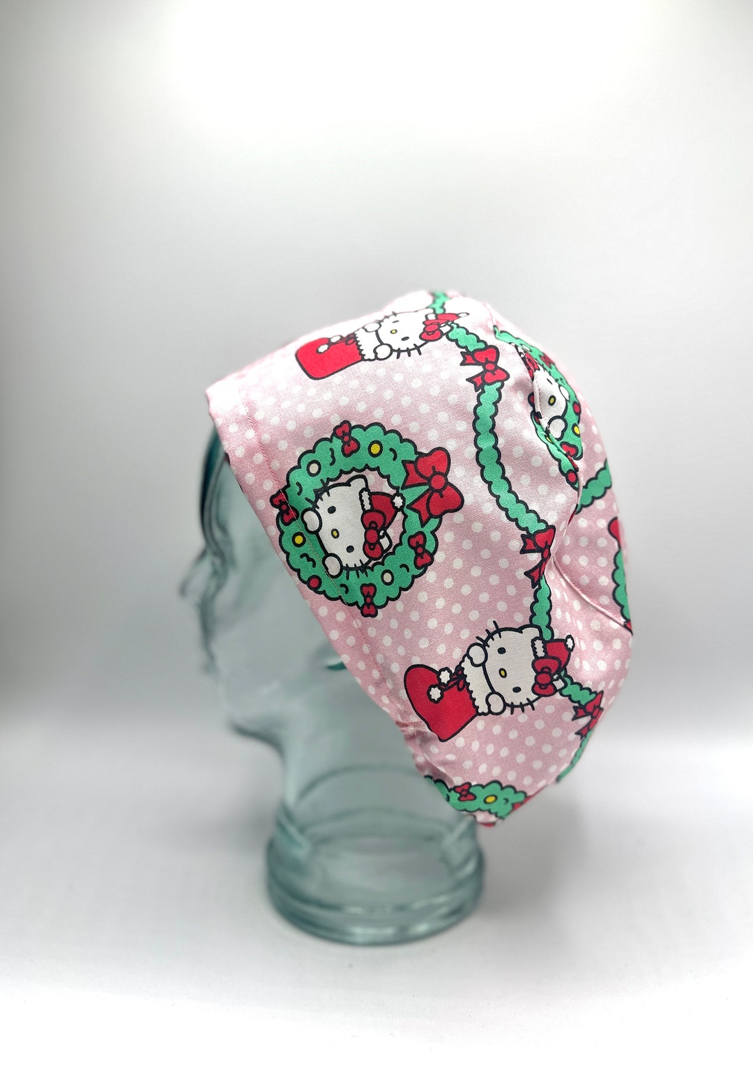Hello Cat Christmas Gift Scrub Cap / Kitty Scrub Cap / Holiday Scub Cap ...