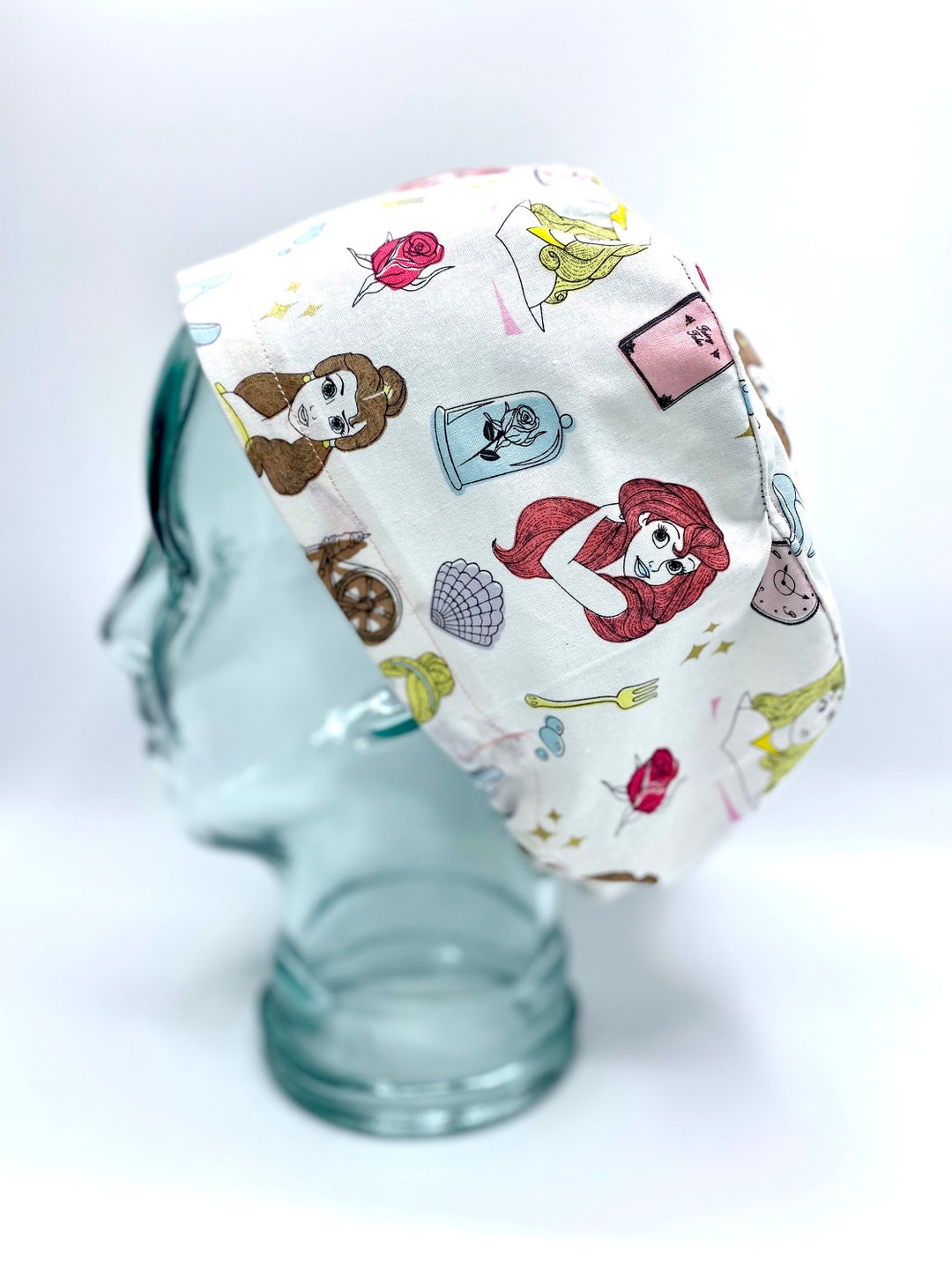 Little Mermaid / Beauty and the Beast / Cinderella Scrub Cap/ Surgical ...