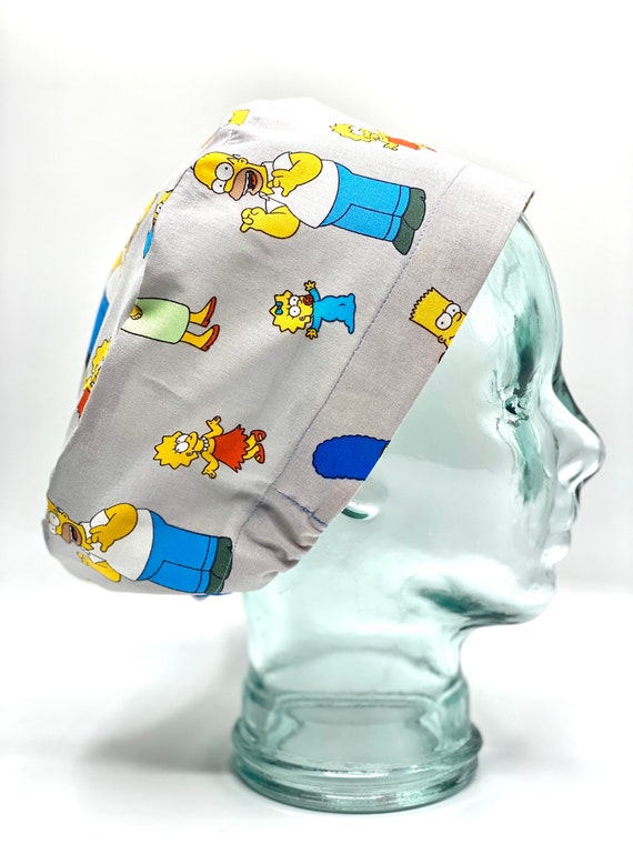 The Simpsons Surgical Scrub cap with buttons Nurse Cap | Etsy